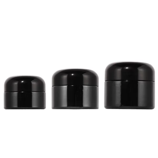 Dome Cap Black Mask Jar - Premium Glass Cosmetic Packaging | Custom ...
